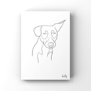 CUSTOM DOG & PET Portrait | Fine Line Dog | Custom Pet Drawings| Pet ...