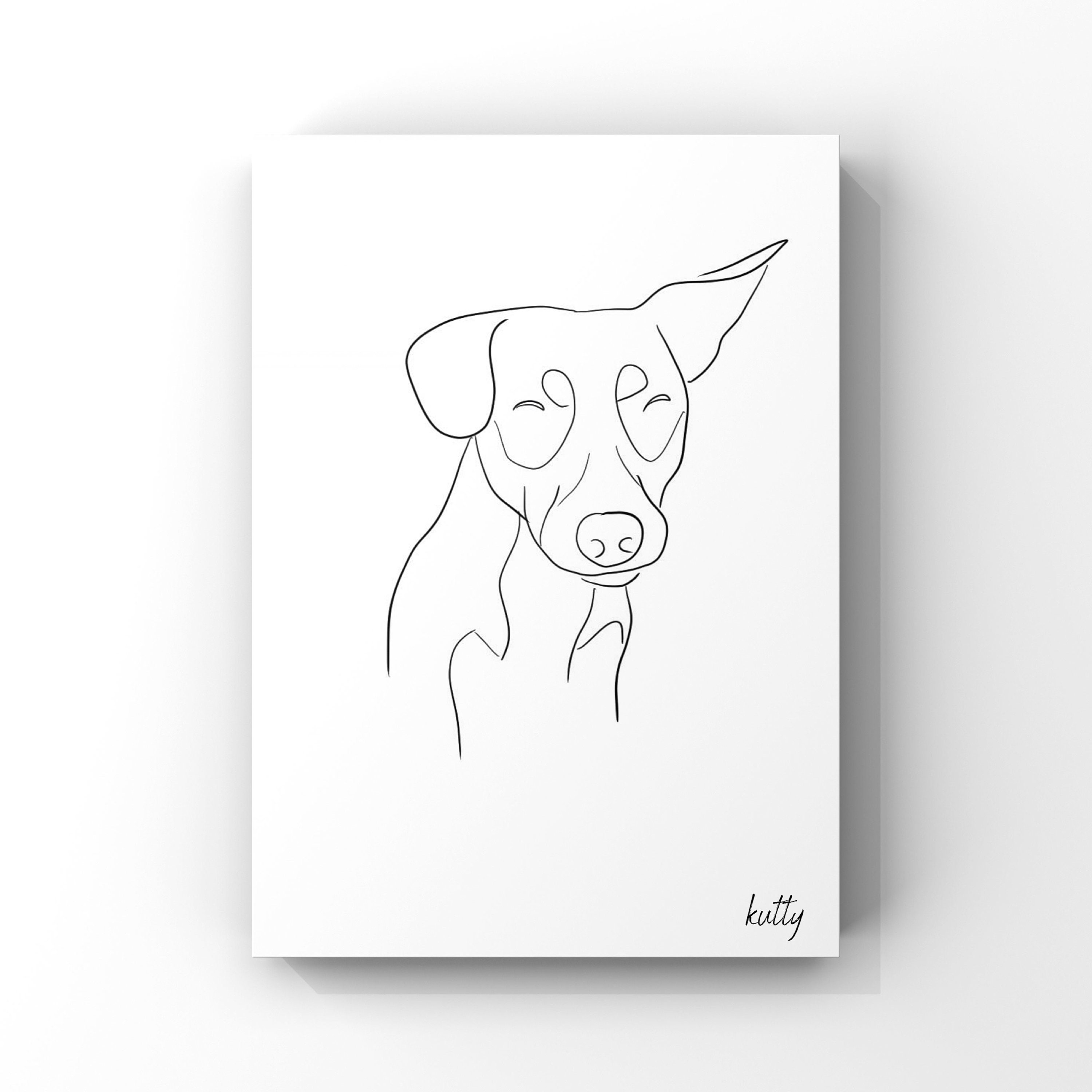 CUSTOM DOG & PET Portrait | Fine Line Dog | Custom Pet Drawings| Pet ...