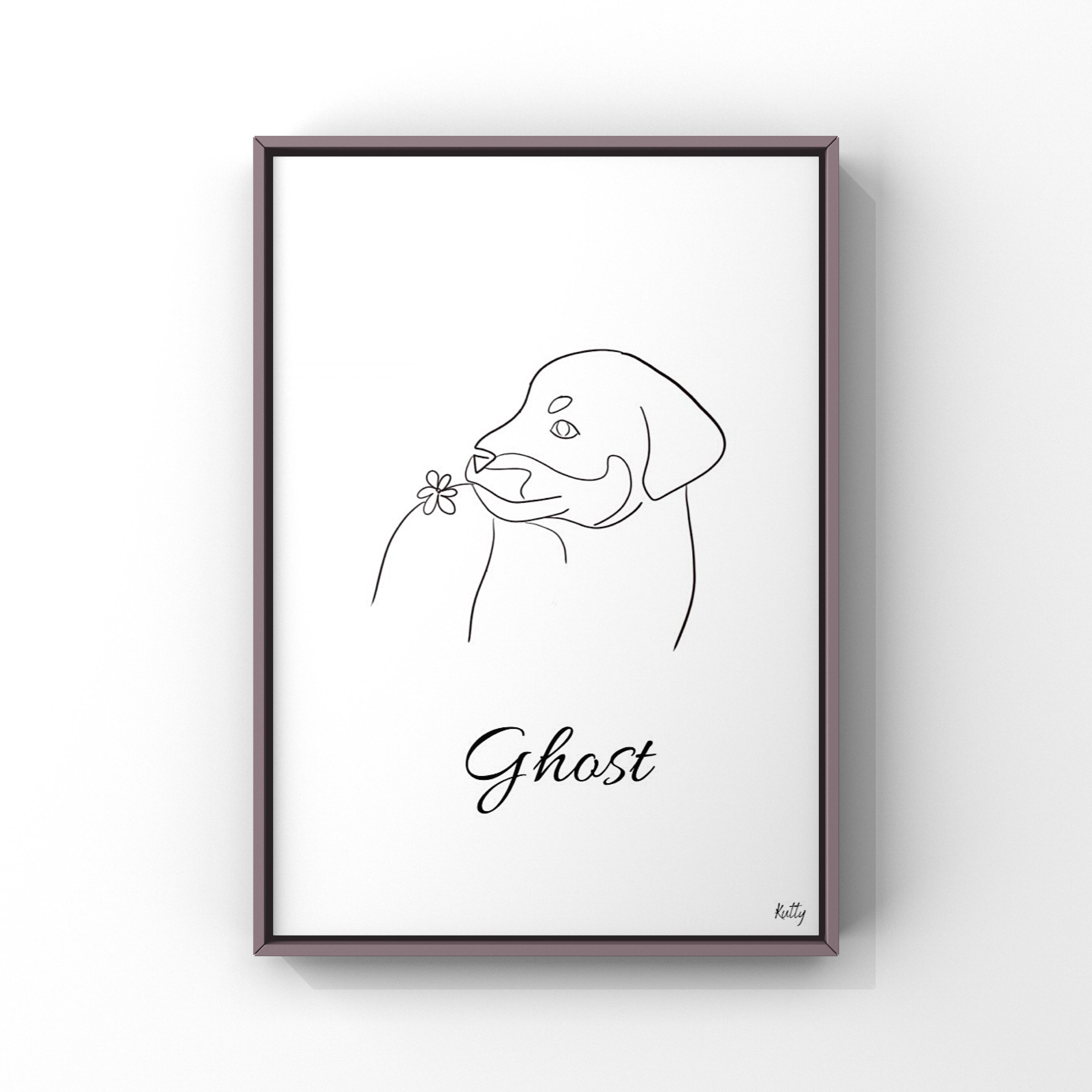 CUSTOM DOG & PET Portrait Fine Line Dog Custom Pet Drawings Pet ...