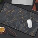 Desk Mat Extra Large Stone Background Golden Strokes Desk | Etsy