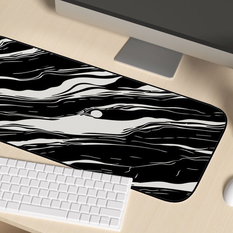 Black and White Desk Mat - Etsy