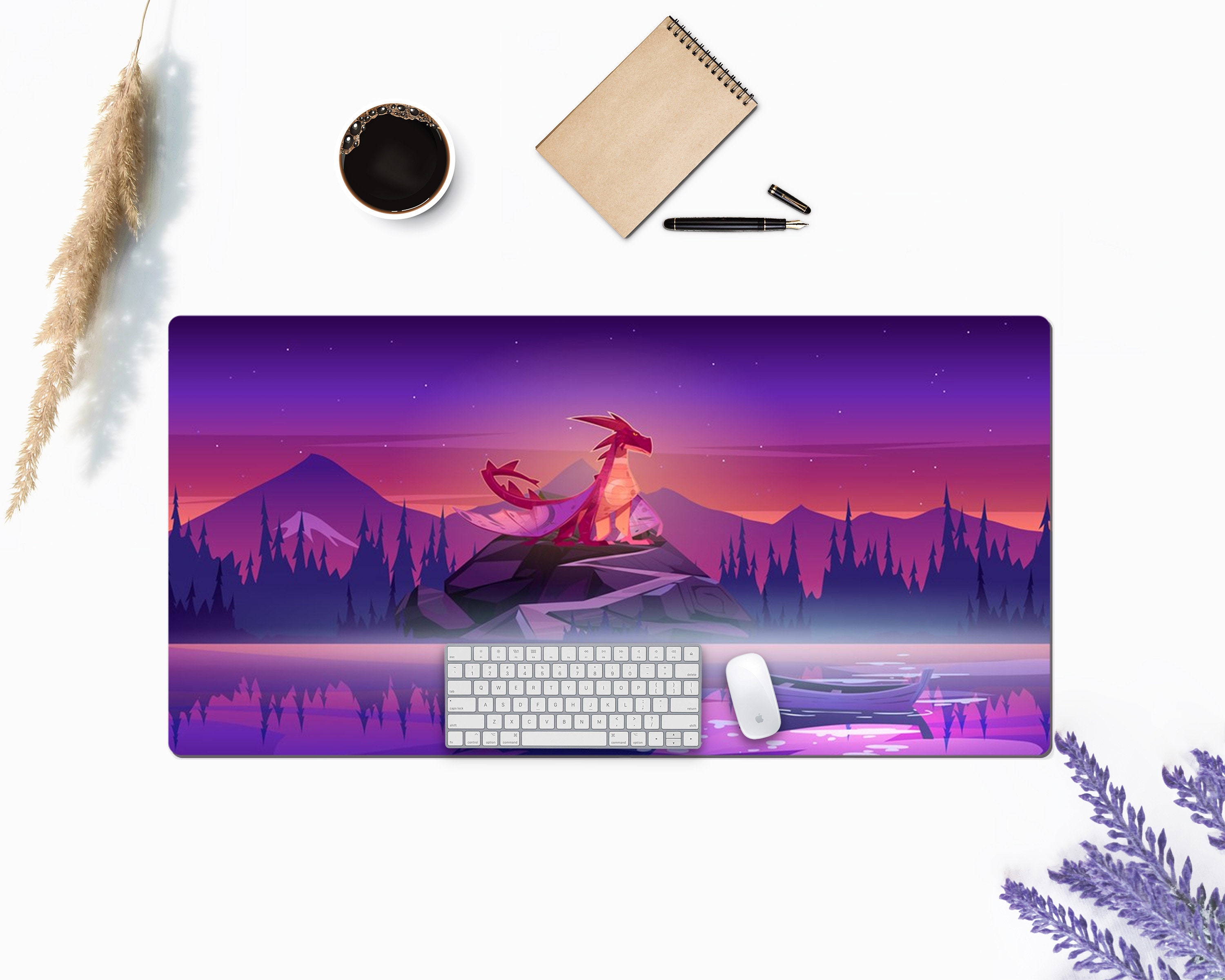 Dragon Anime Desk Mat Extra Large Desk Mat Large Gaming - Etsy