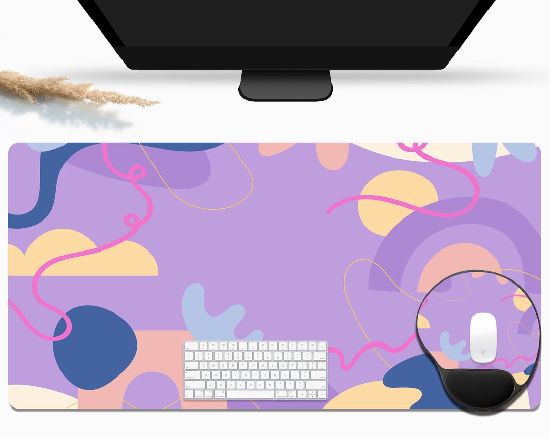 Cute Abstract Pastel Purple Desk Mat Gaming Desk Accessories - Etsy