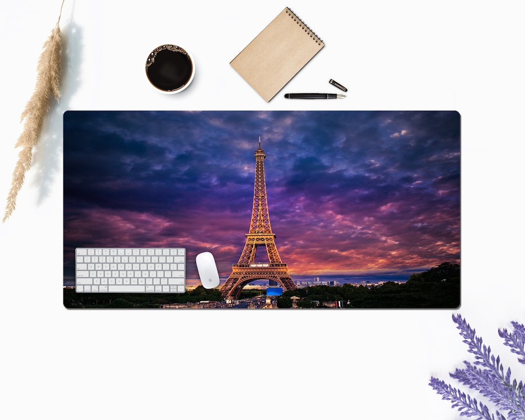 Eiffel Tower at Sunset Paris France Desk Mat Landspace Desk - Etsy