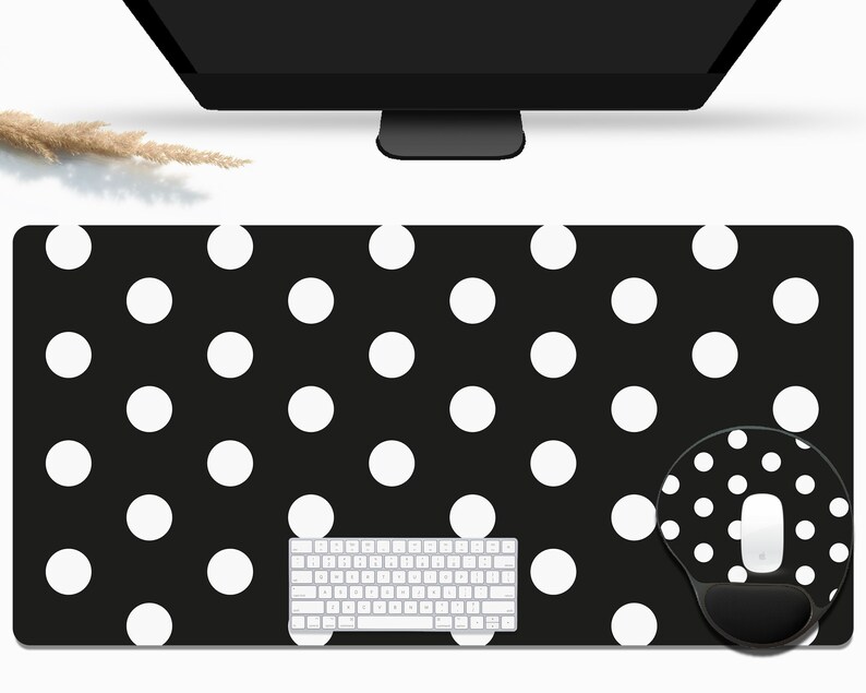 Cute Black and White Pattern Desk Mat Cute Large Mouse Pad - Etsy