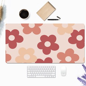 Minimalist Cute Pastel Floral Desk Mat Pastel Desk Mat Extra - Etsy