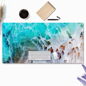 Colorful Epoxy Resin Desk Mat, Abstract Desk Mat, Cute Desk Pad, Mouse ...