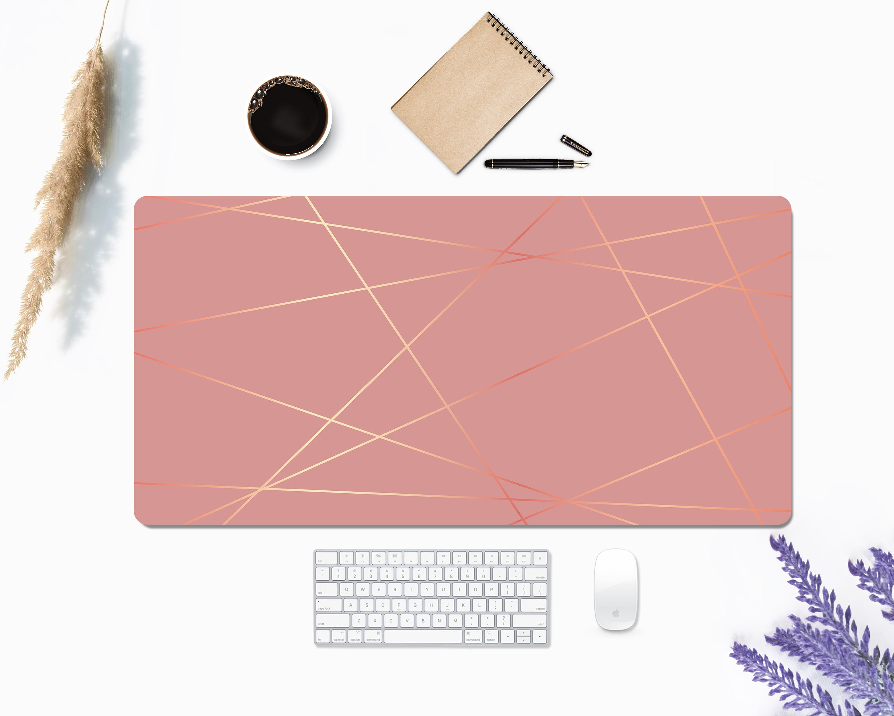 Low Poly Rose Gold Desk Mat Extra Large Desk Mat Large Desk | Etsy Canada