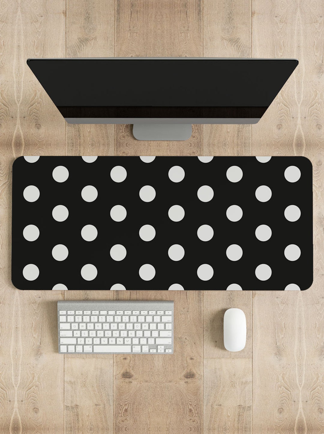 Cute Black and White Pattern Desk Mat, Cute Large Mouse Pad for Gaming ...