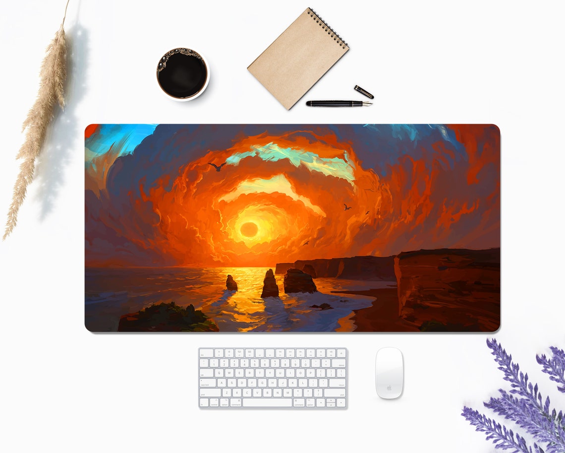 Fantastic Anime Sunset Desk Mat for Gaming Extra Large Desk | Etsy