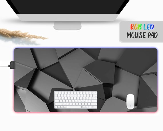 Aesthetic Black Abstract RGB Mouse Pad for Gaming Large - Etsy
