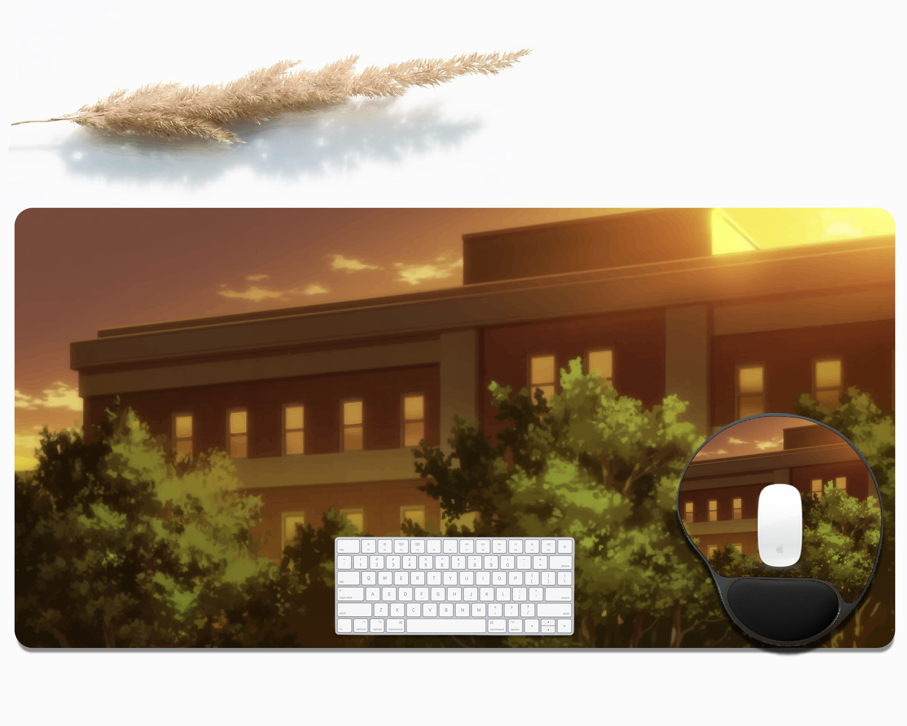 Japanese School Sunset Anime Desk Mat Gaming Japanese Desk - Etsy