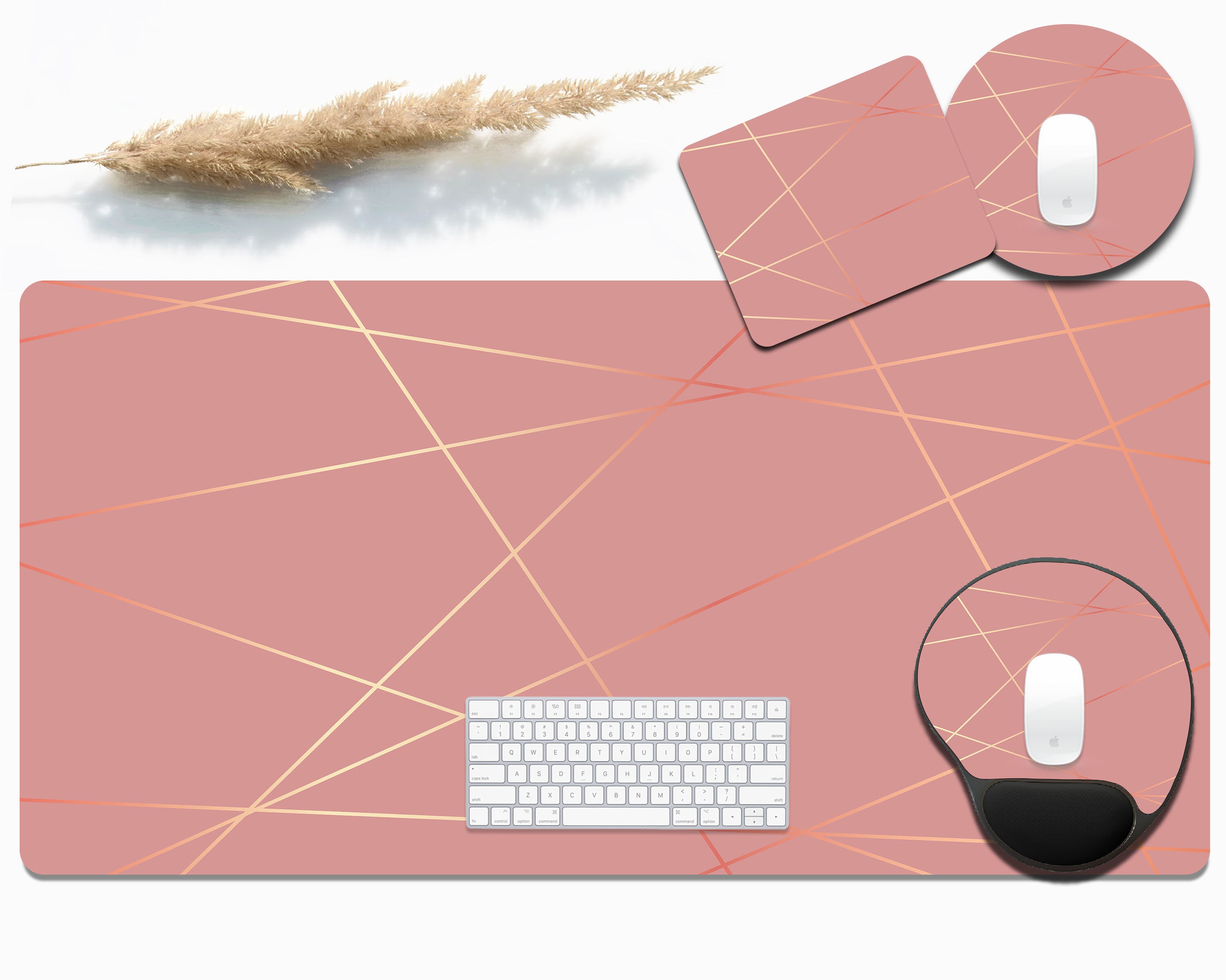 Low Poly Rose Gold Desk Mat Extra Large Desk Mat Large Desk - Etsy Canada