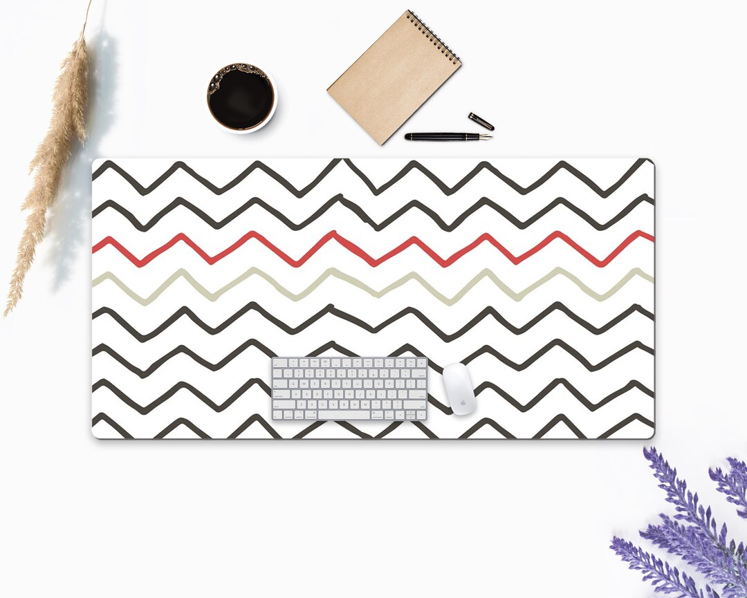 Hand Drawn Cross Lines Geometric Desk Mat, Desk Mat Extra Large ...