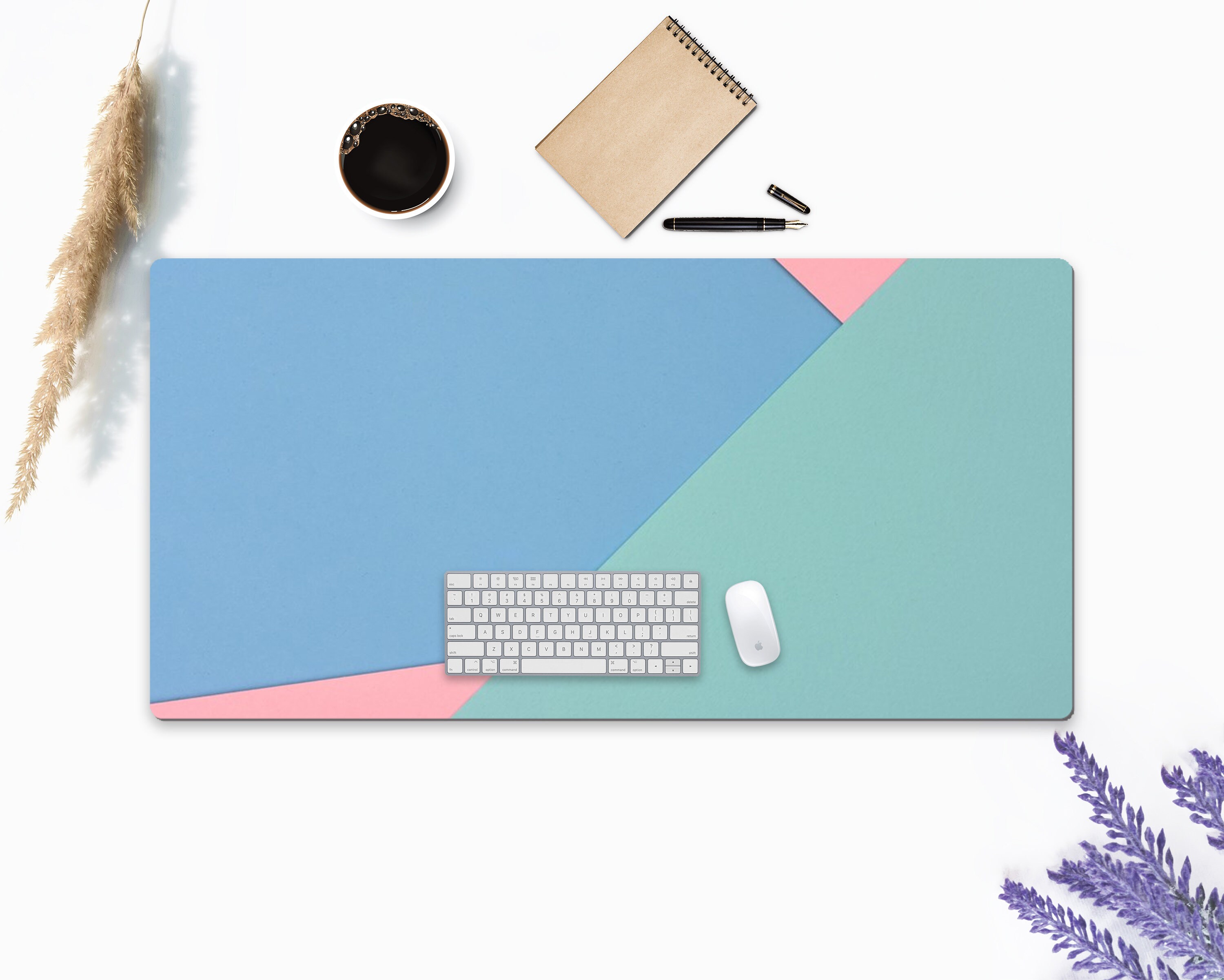 Blue Paper Pastel Painting Desk Mat Abstract Desk Mat Cute | Etsy