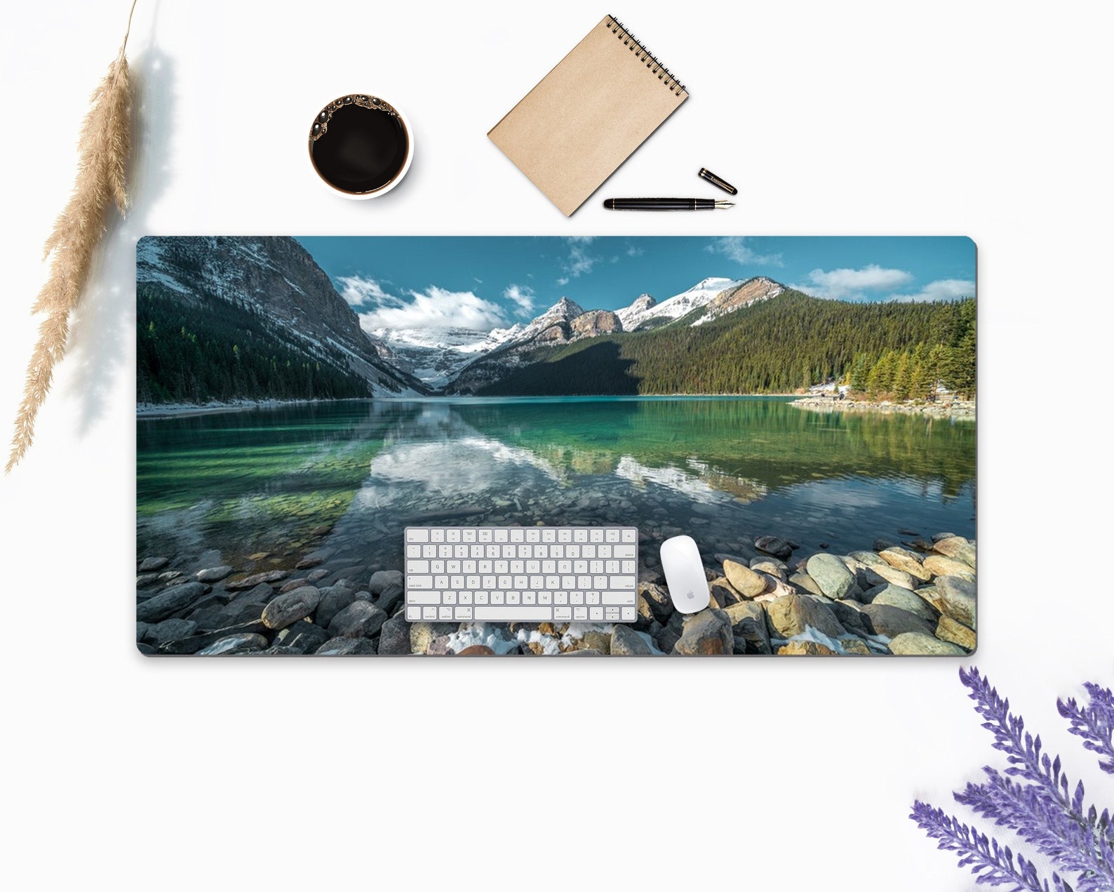 Desk Mat Extra Large Mountains and Lake Scenery Desk Mat | Etsy