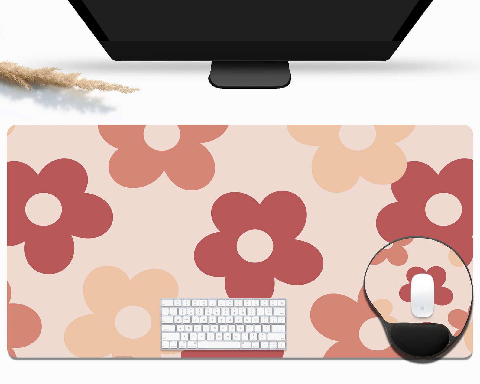 Minimalist Cute Pastel Floral Desk Mat Pastel Desk Mat Extra - Etsy