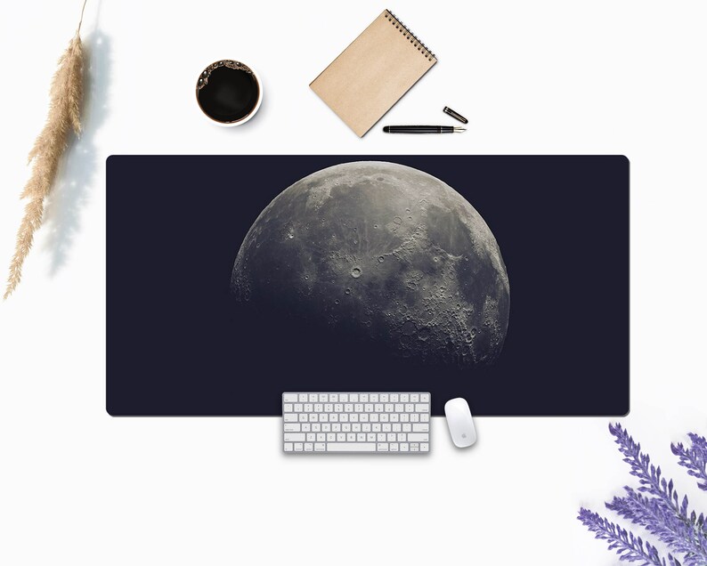 Realistic Moon in the Outer Space Desk Mat Moon Extra Large - Etsy