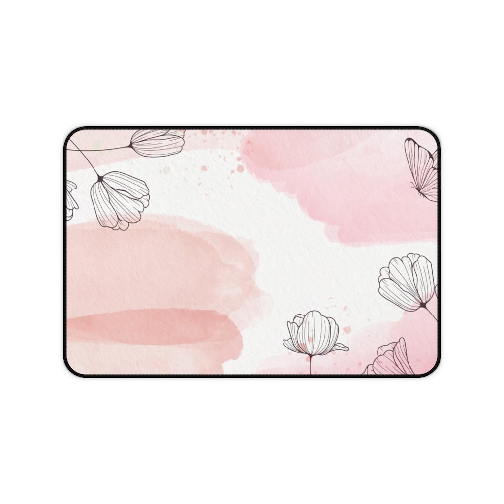 Pastel Floral Desk Pad Pink Cute Desk Pad Extra Large Desk - Etsy