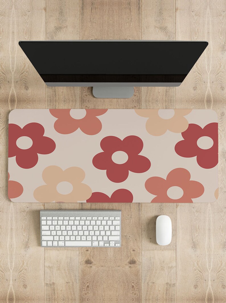 Minimalist Cute Pastel Floral Desk Mat Pastel Desk Mat Extra - Etsy