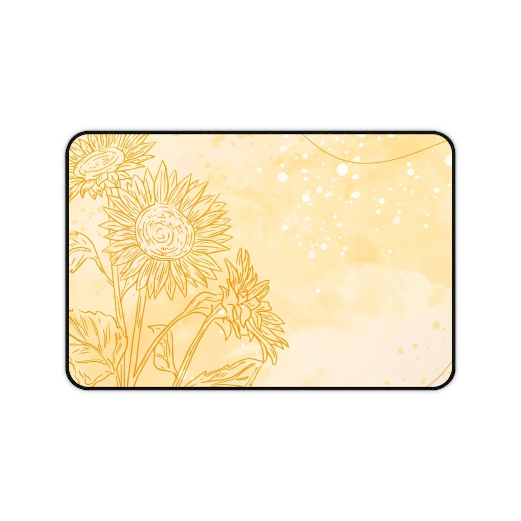 Desk Mat Extra Large Yellow Sunflower Desk Mat Flower Paint | Etsy