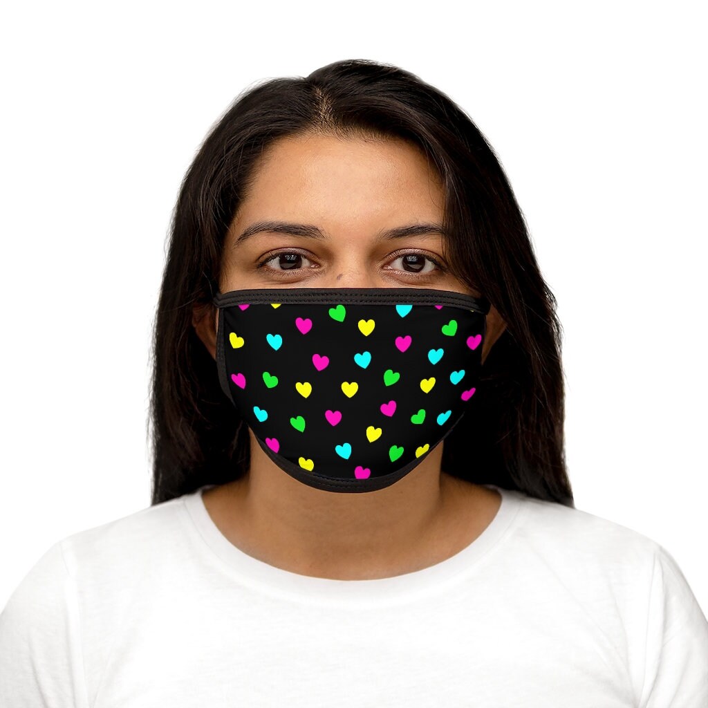 Hearts Face Mask/fun Face Mask/face Covering/100% Cotton - Etsy