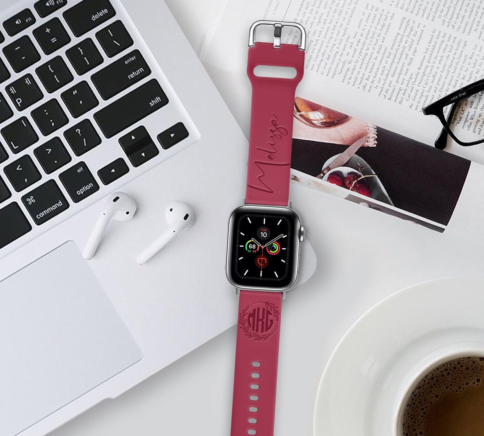 Personalized Watch Band Compatible With Apple Watch Monogram - Etsy