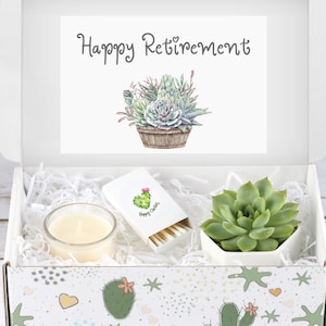 Happy Retirement Gift Box Retirement Gifts Succulent Gift Box Leave Job ...