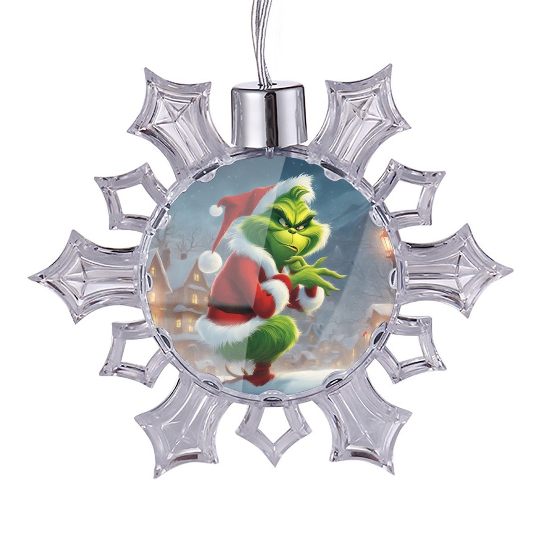 The Grinch Transparent Snowflake Christmas Tree Decoration - Etsy