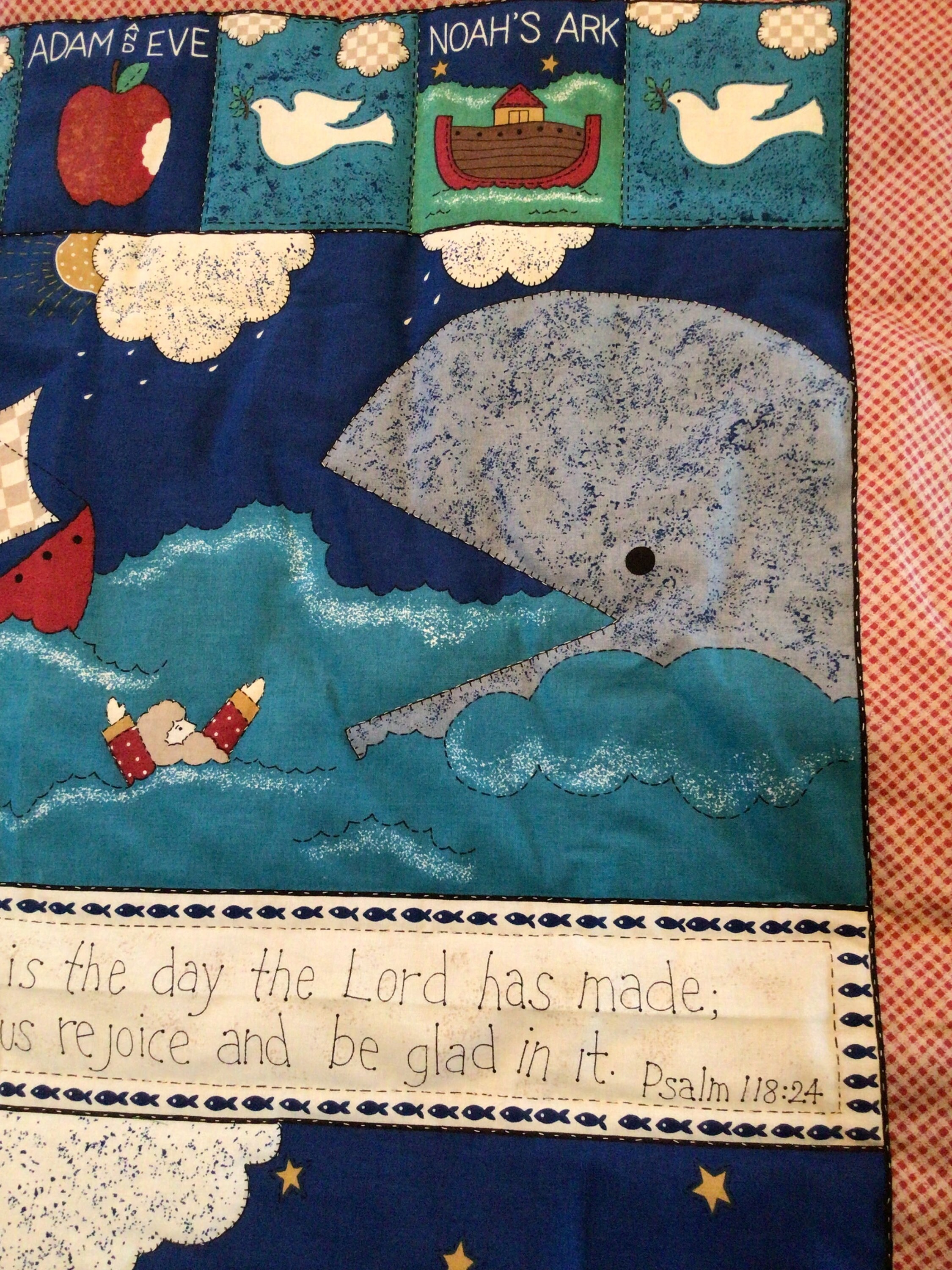 Biblical Baby Quilt-noahs Ark, Jonah and the Whale, Adam and Eve-this ...