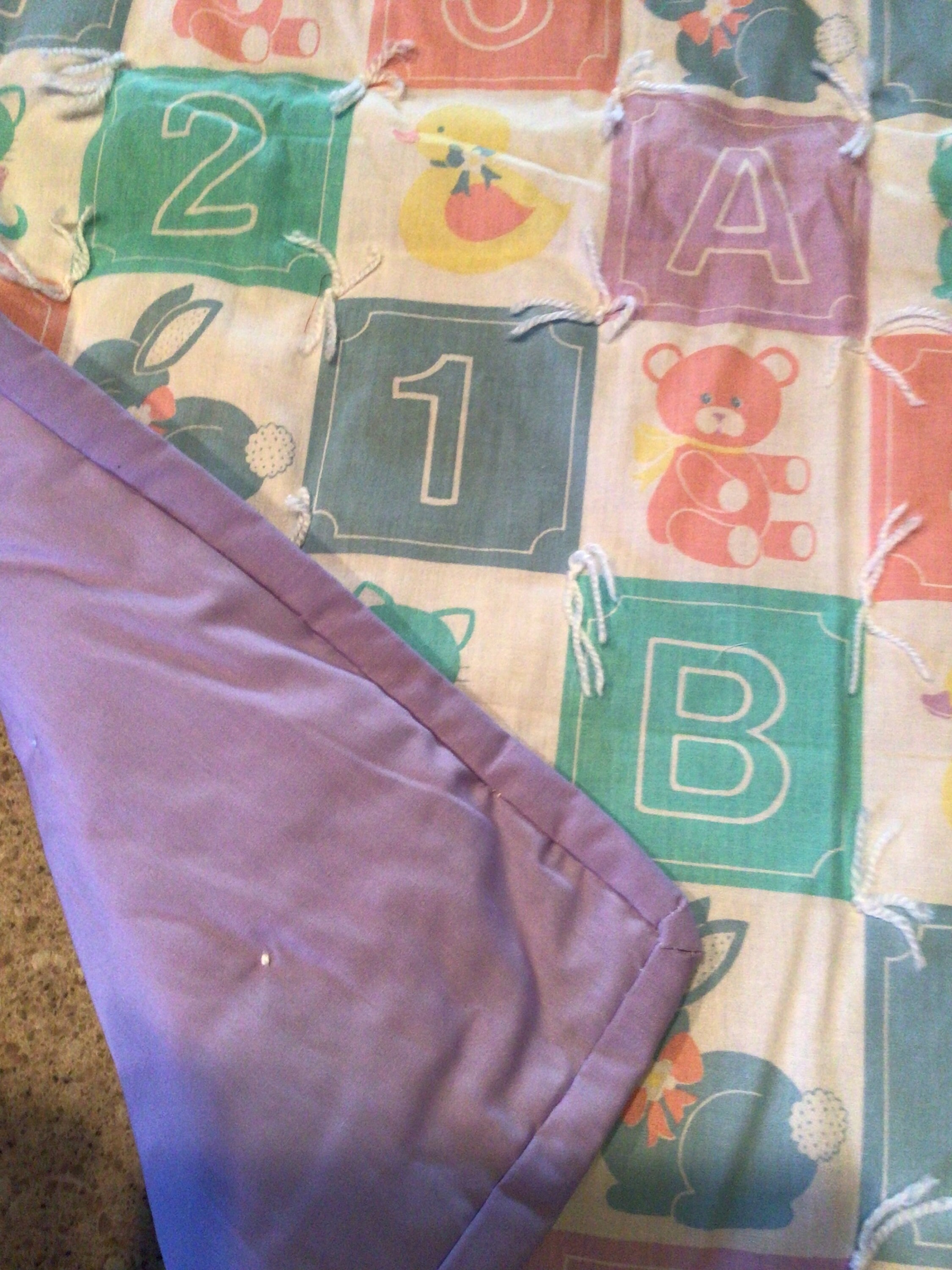 Teddy Bear, Cat, Bear, Rabbit Baby Comforter Tied Comforter-measures 43 ...