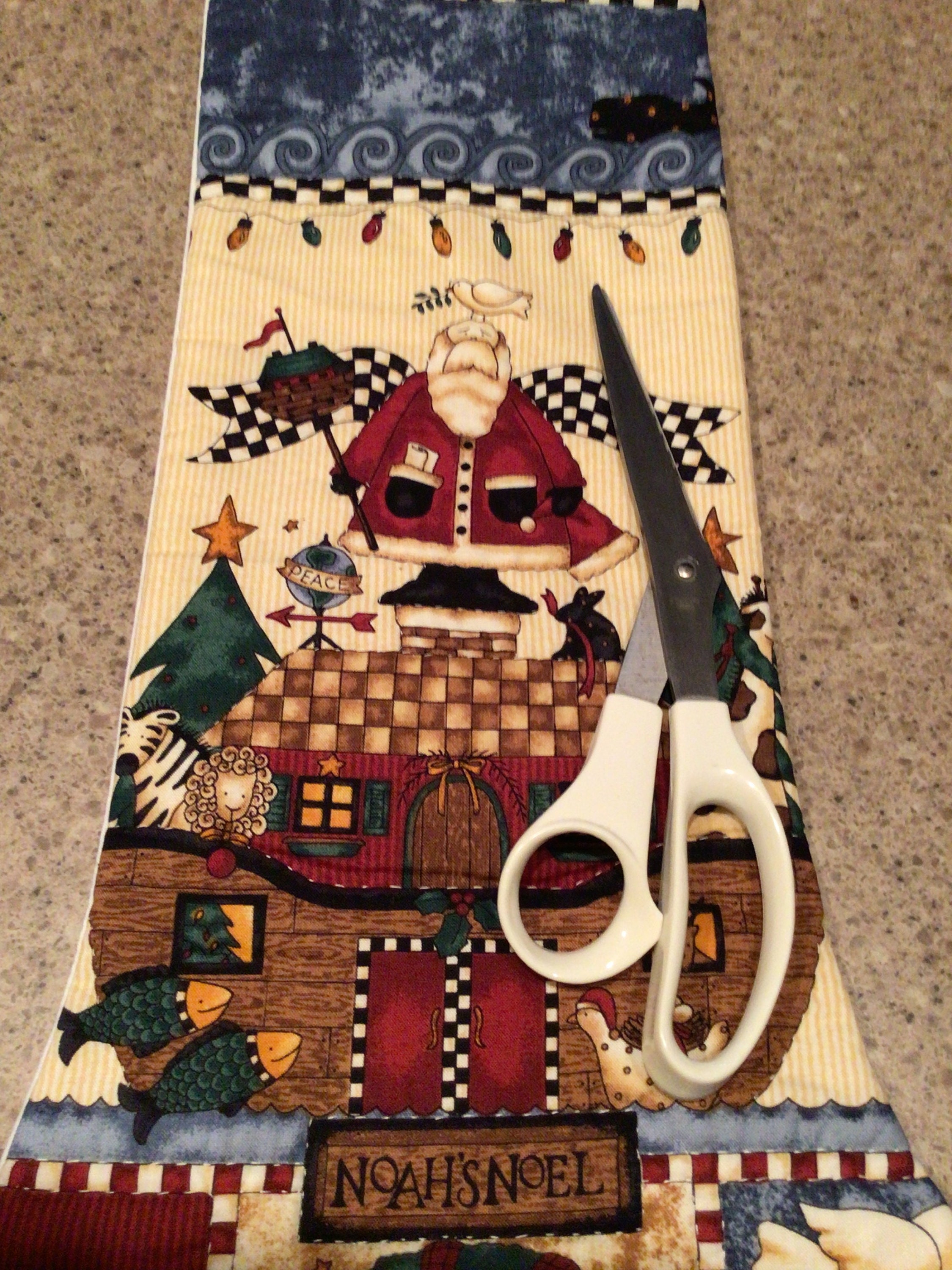 Noahs Ark Christmas Stocking-hand Quilted-decorative Cord Hanger-toe ...