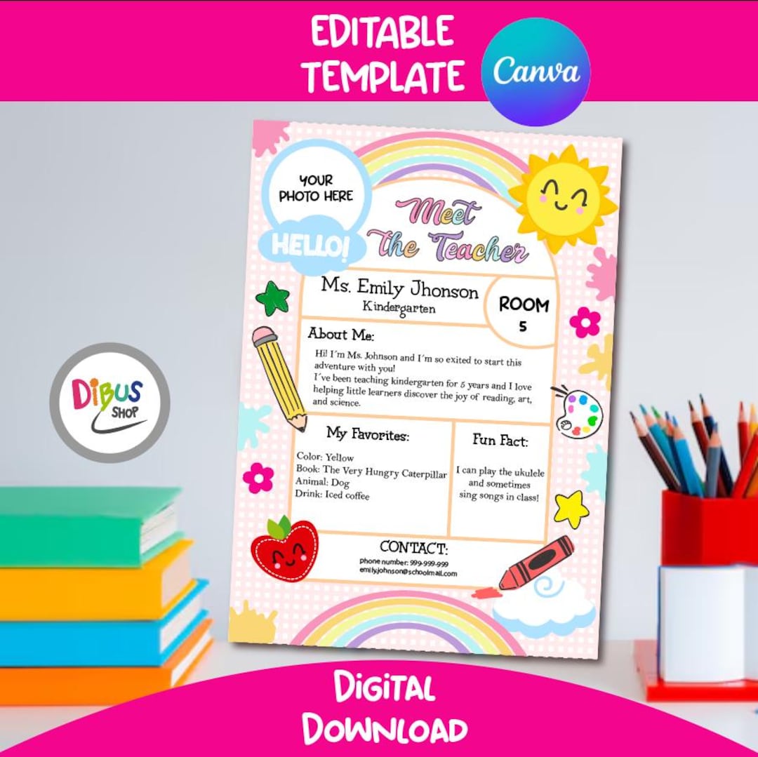 Meet the Teacher Template/all About My Teacher/teacher Introduction ...
