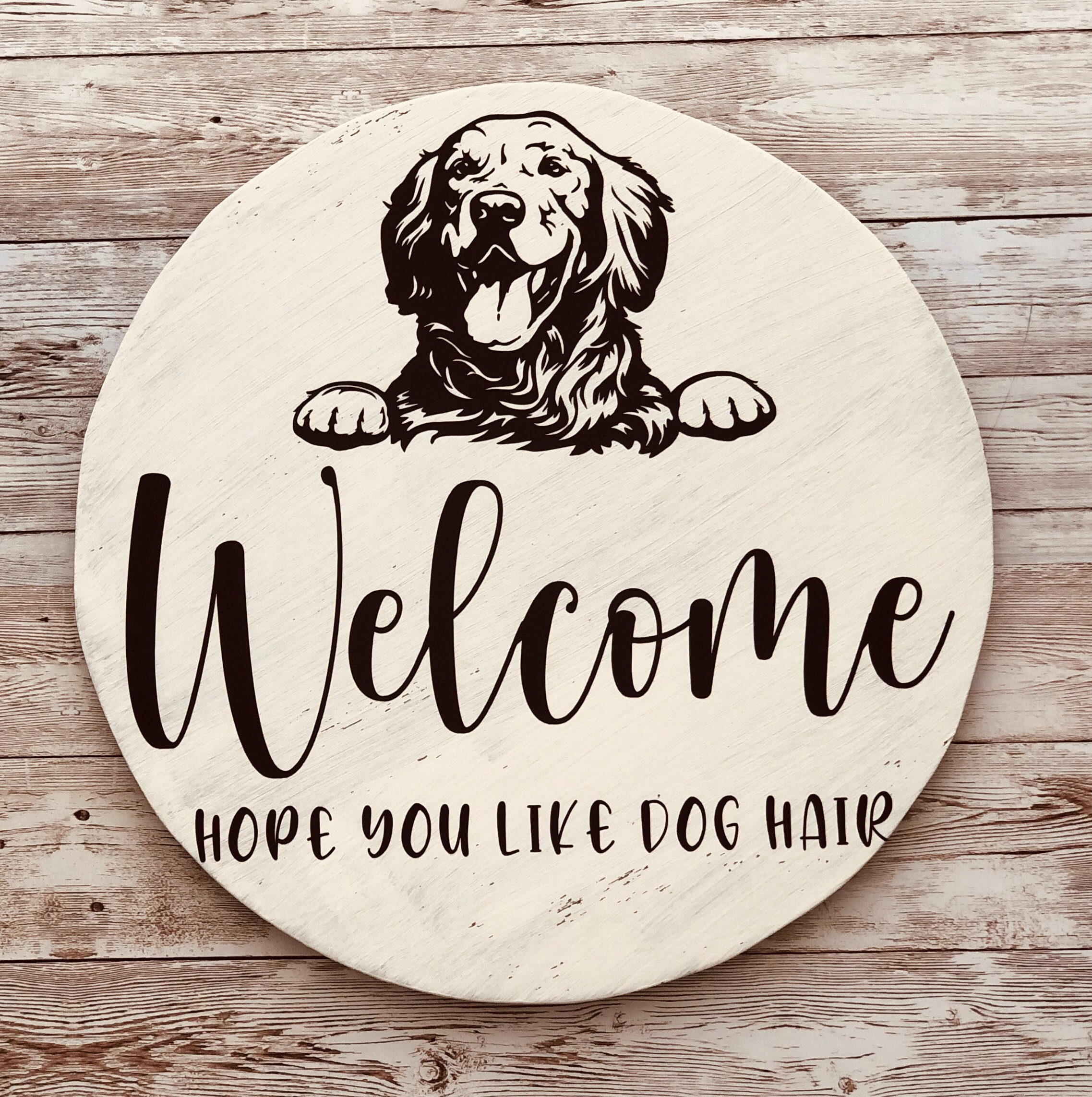 Rustic Dog Welcome Wood Round Sign - Etsy Nederland