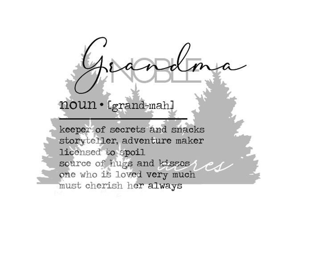 Grandma Noun Svg, Dictionary Grandma, Png, Download, Gift, Sweet - Etsy