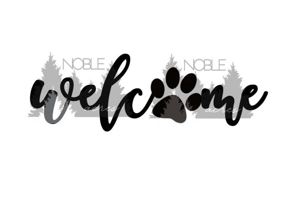 Welcome Paw Print SVG, PNG, Dog Lover, Animal Lover, Welcome Svg, Paw ...