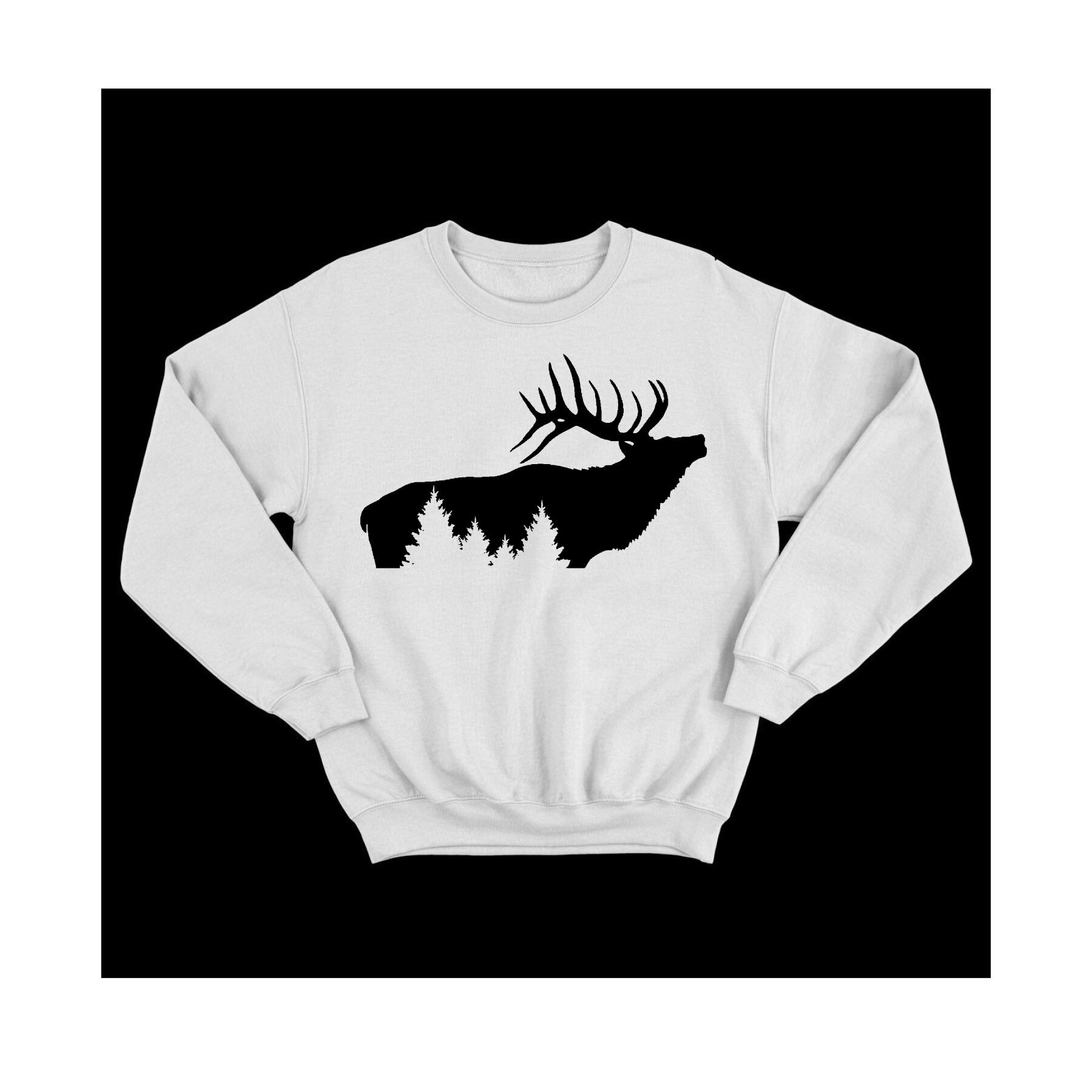 Elk Tree Treeline SVG, Elk Png, Download, Cut - Etsy