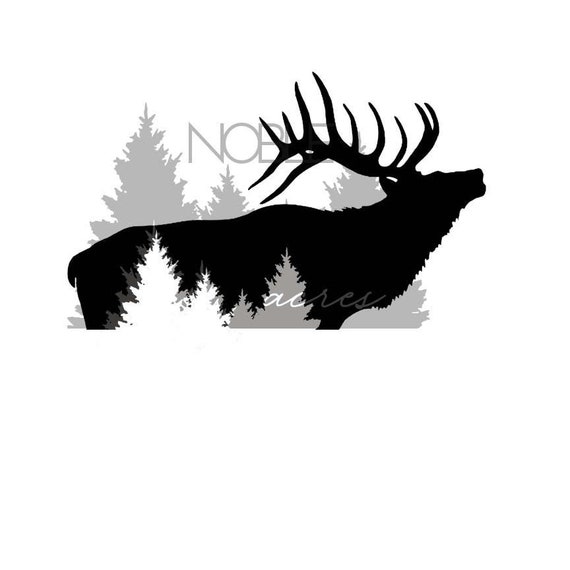 Elk Tree Treeline SVG Elk Png Download Cut - Etsy Finland