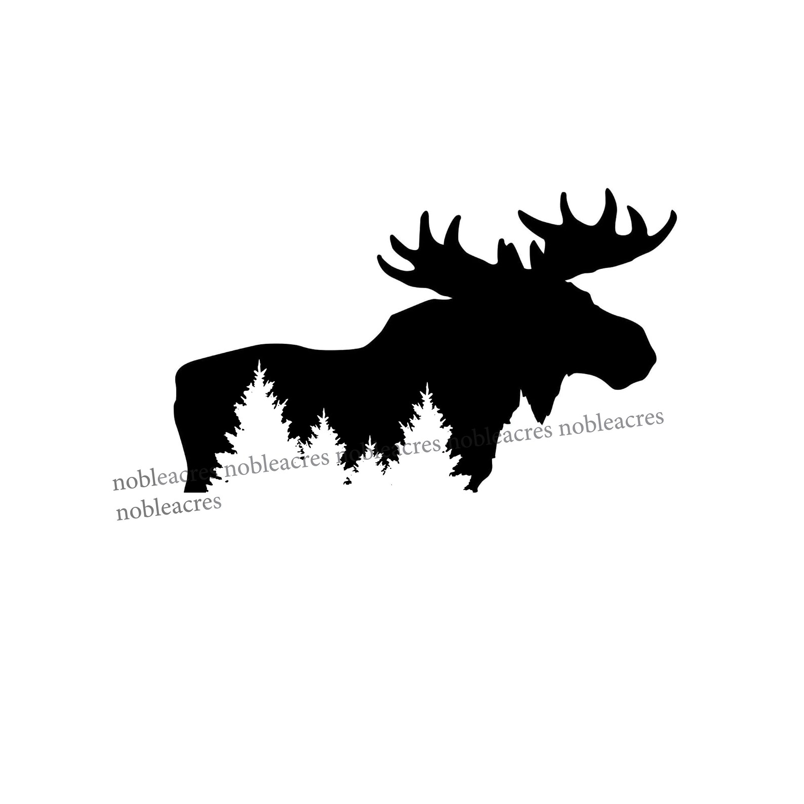 Moose Tree Treeline SVG, Moose Png, Download, Cut - Etsy