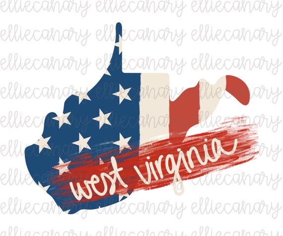 West Virginia WV PNG Flag Fourth of July Red White Blue | Etsy