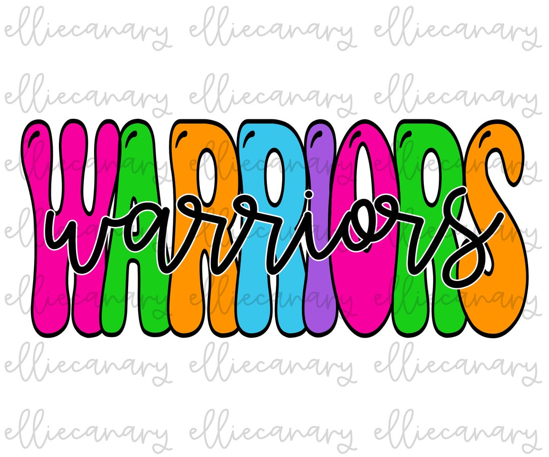 Warriors Mascot PNG: Retro Pastel Team Spirit (digital Download) - Etsy