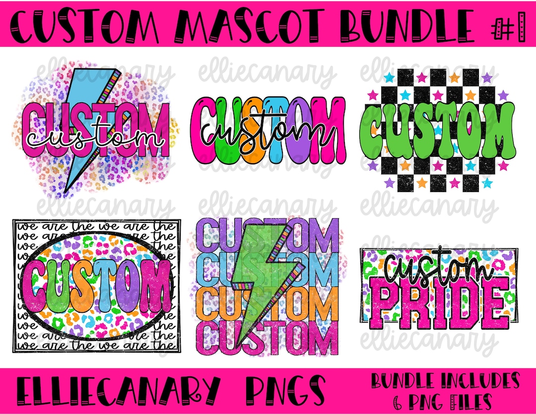 Custom Mascot PNG Bundle: Sports Team Spirit Designs (digital Download ...