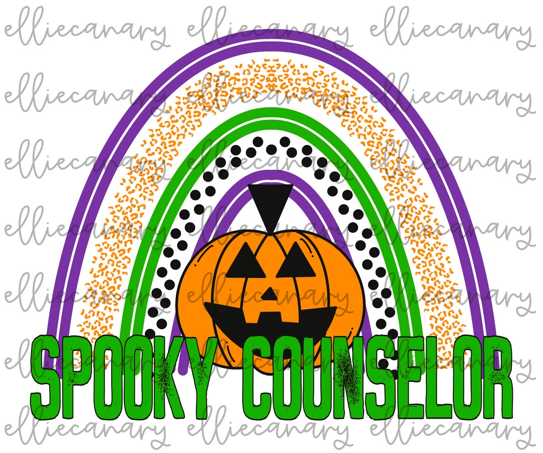 Halloween PNG One Spooky Counselor Bright and Colorful - Etsy