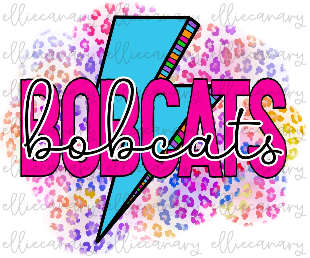 Go Bobcats PNG: Retro Leopard Lightning Mascot (digital Download) - Etsy