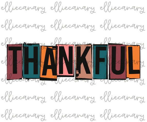 Fall Thanksgiving PNG Thankful Bright and Colorful INSTANT | Etsy