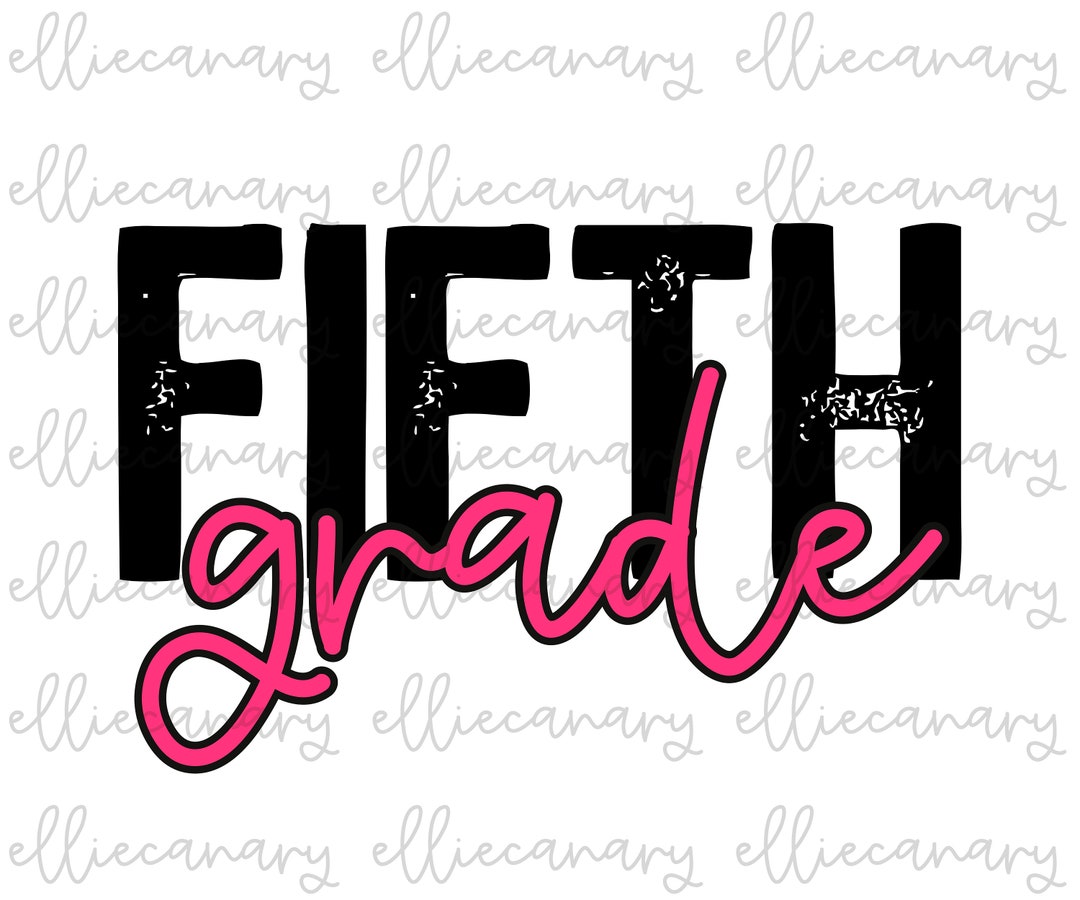 Fifth Grade PNG, Back to School, Elementary, Digital Download ...