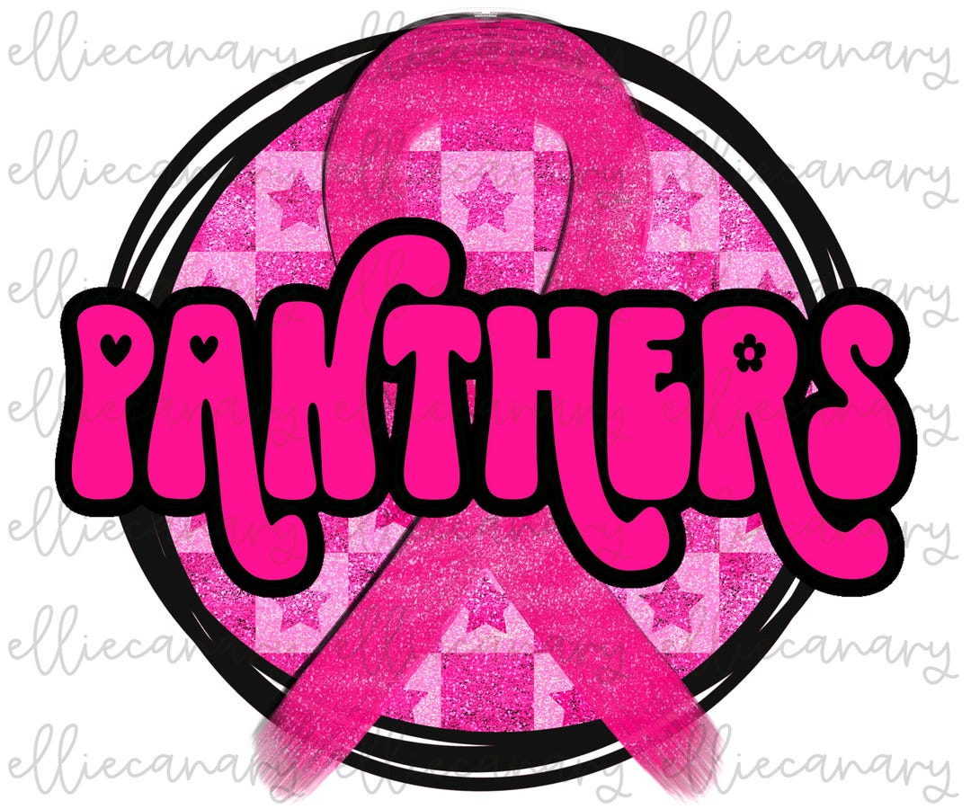 Pink Out Panthers Football PNG: Breast Cancer Awareness Design (digital ...