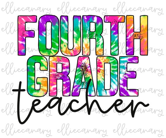 Fourth Grade Teacher PNG Back to School Elementary Digital | Etsy