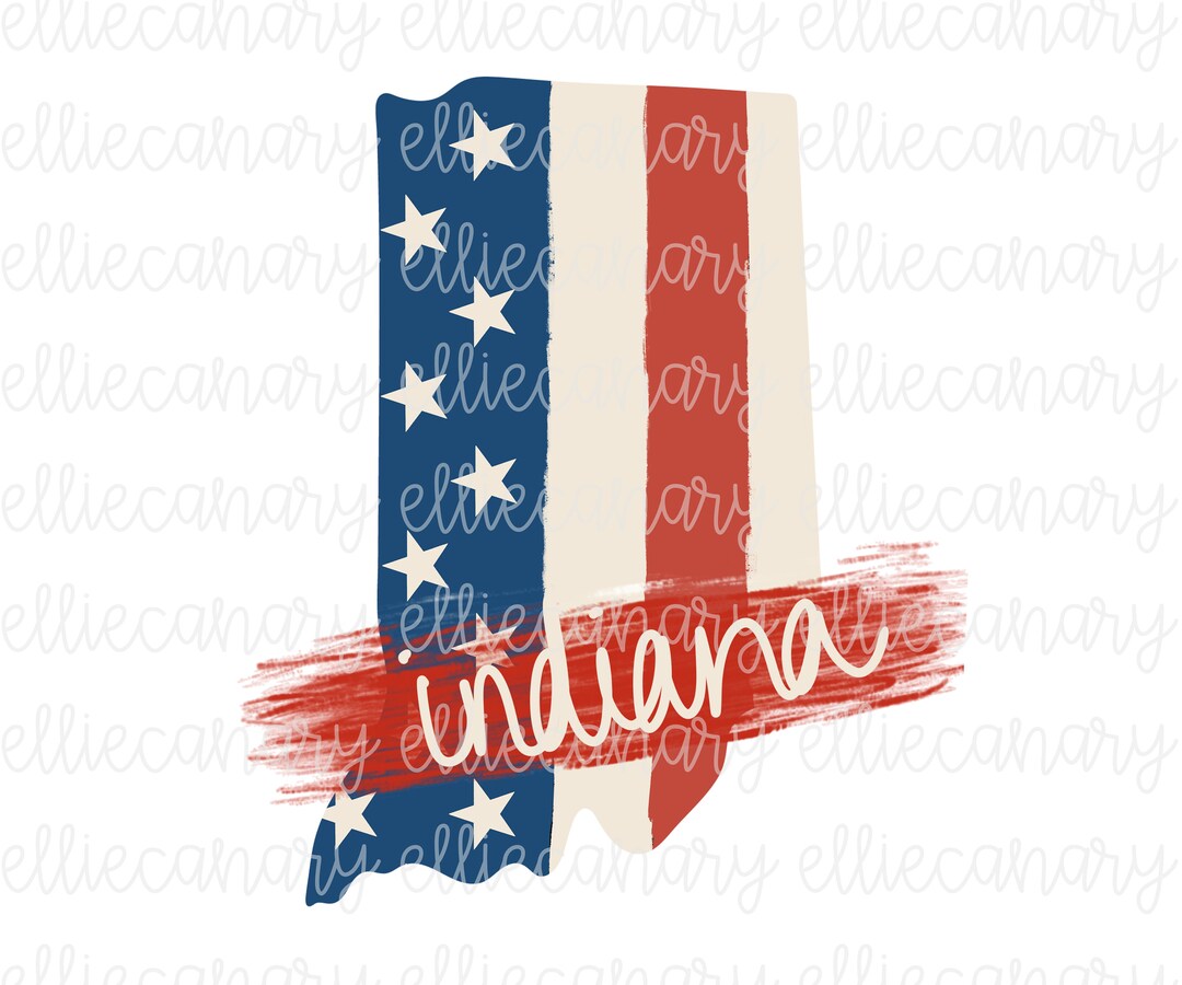 Indiana IN PNG Flag Fourth of July Red White Blue America Patriot ...