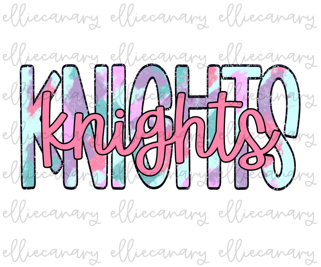 Knights Mascot PNG: Pastel Glitter Sublimation Design (digital Download ...